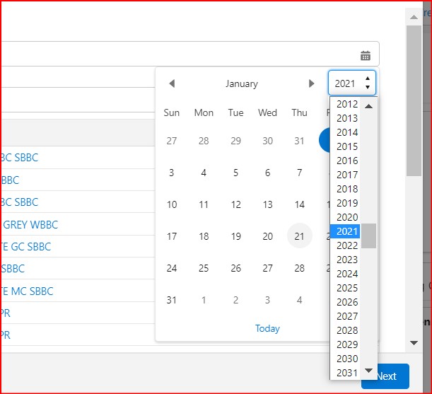 Year dropdown on calendar element | IdeaExchange
